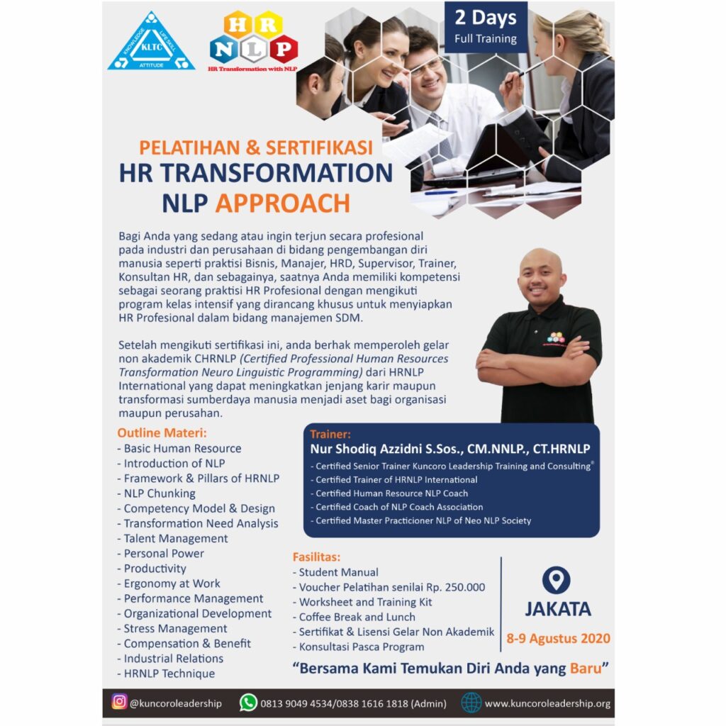 PROGRAM PELATIHAN DAN SERTIFIKASI HR TRANSFORMATION NLP APPROACH ...