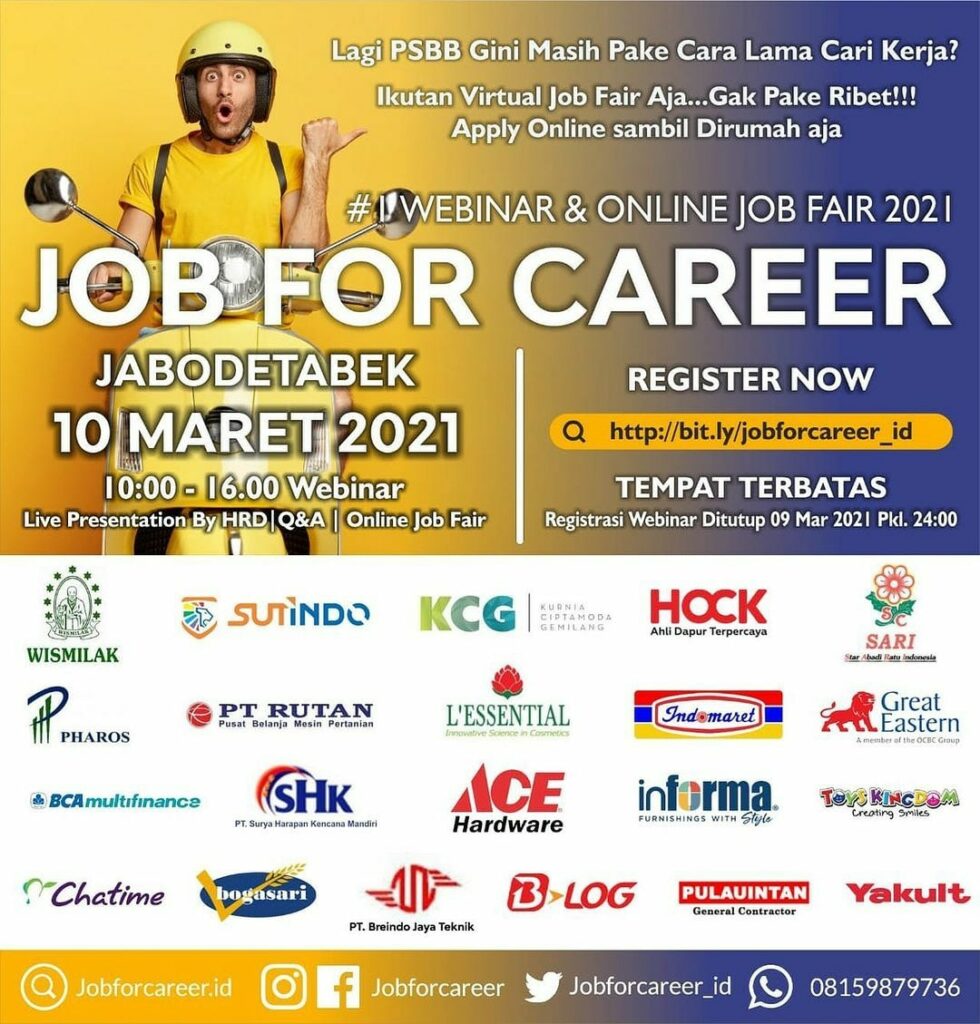 Jakarta Webinar & Online Job Fair 2021, Job for Career Terbaru - Loker ...