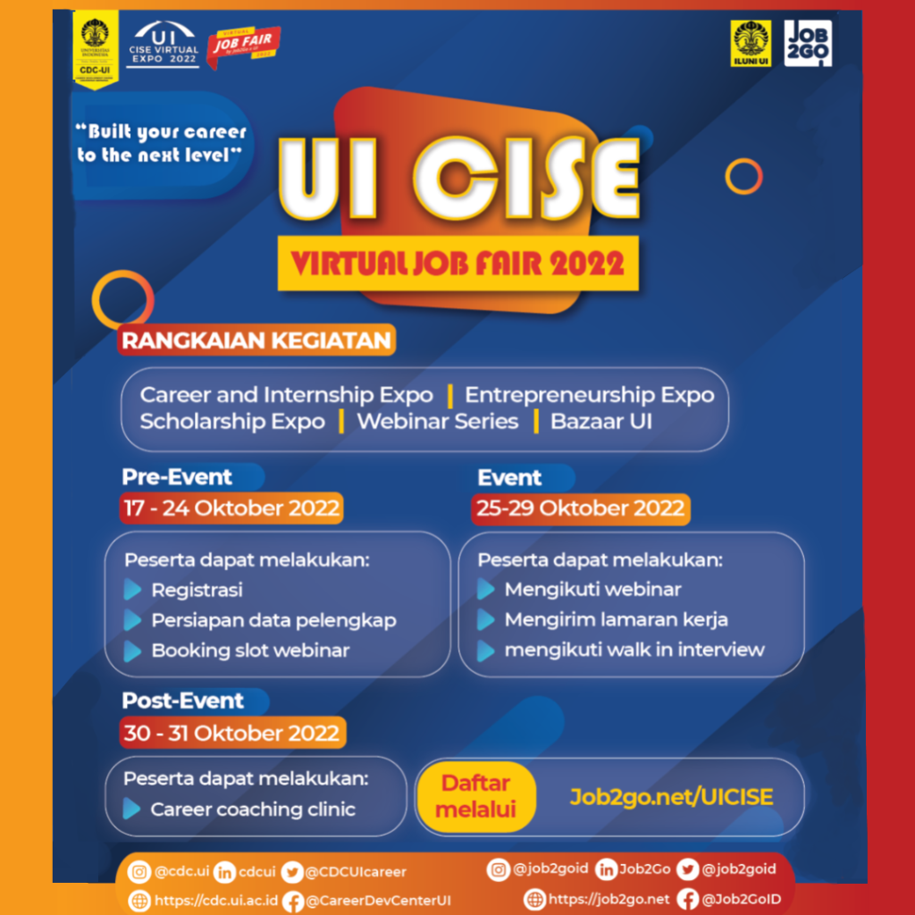 UI Career, Internship, Scholarship & Entrepreneurship Virtual Expo 2022 - Loker Jakarta Blog