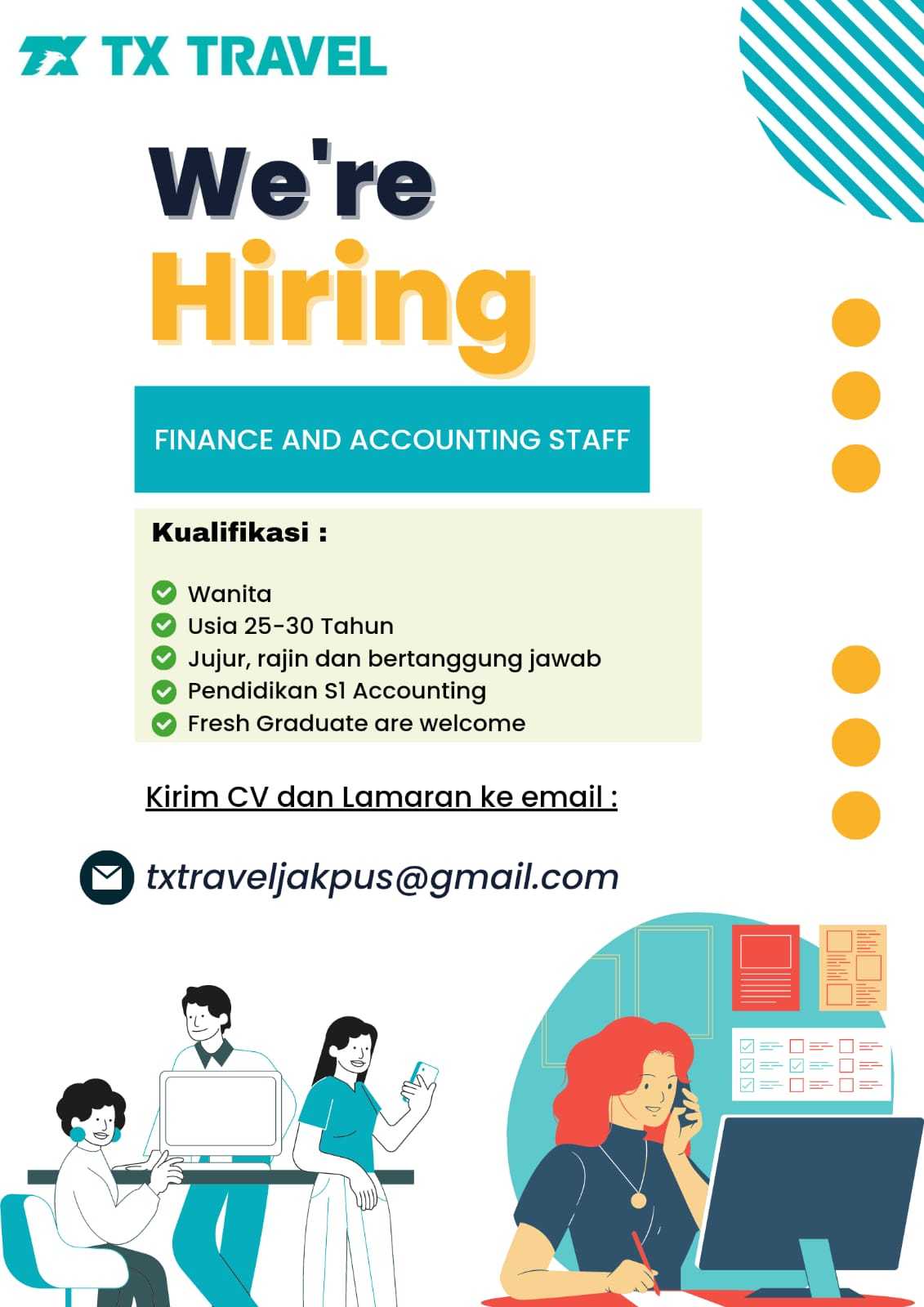 Lowongan FINANCE AND ACCOUNTING STAFF di Yourmoon by Tx Travel - Kota Jakarta Pusat - Dki ...