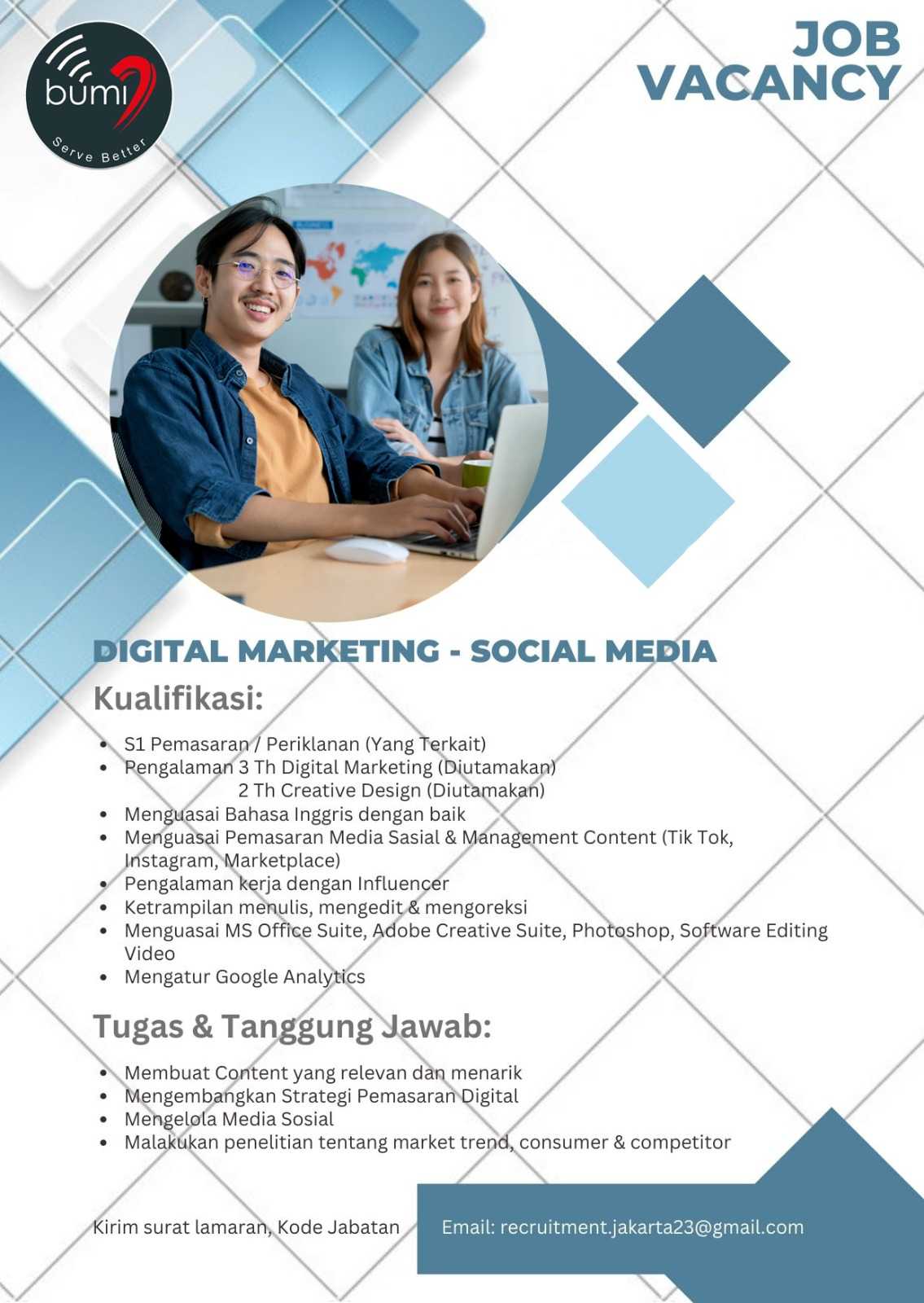 Lowongan Digital Marketing - Social Media di CV Buminet Prakarsa - Kota Jakarta Selatan - Dki ...