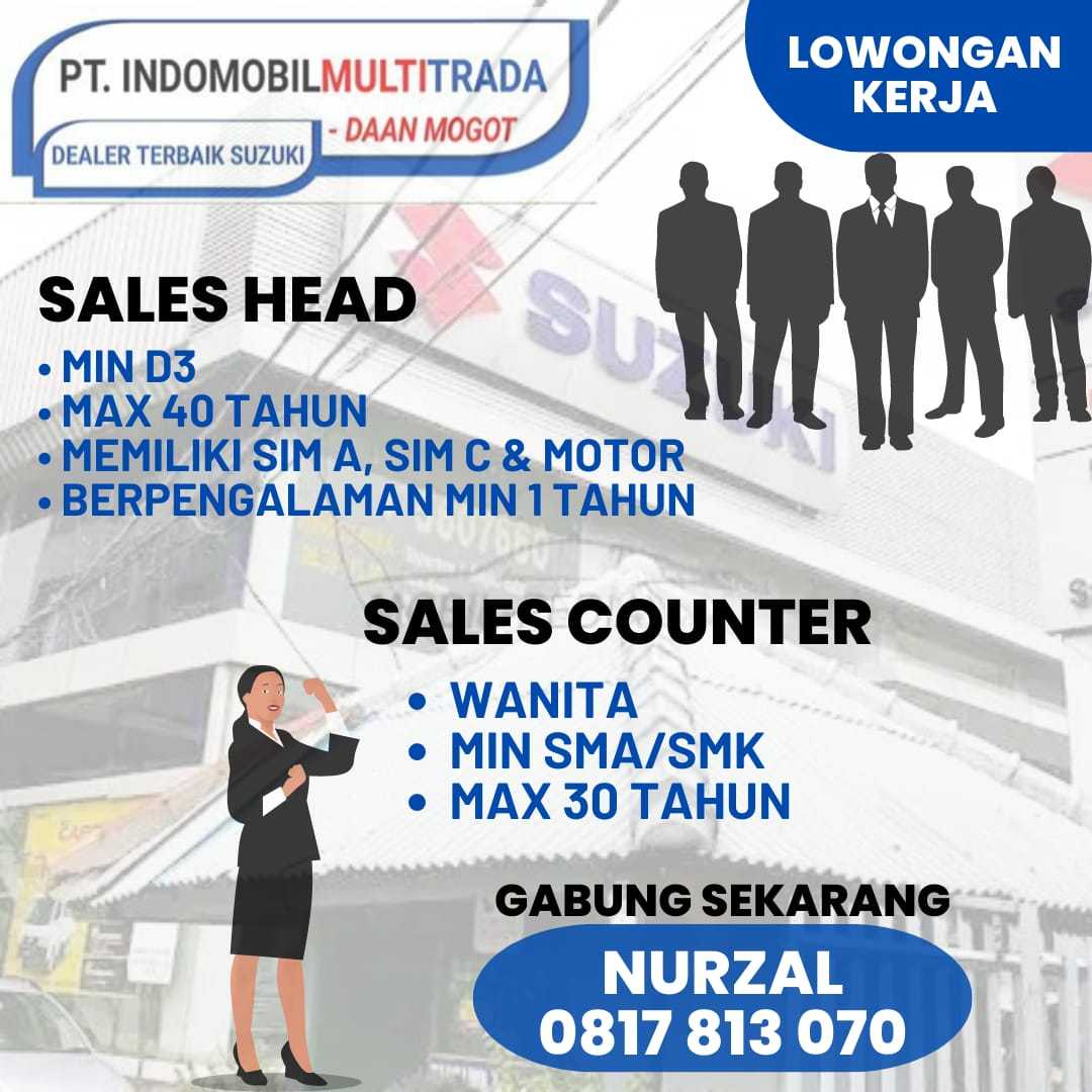 Lowongan Sales Counter di PT. INDOMOBIL MULTI TRADA (SUZUKI) - Kota ...